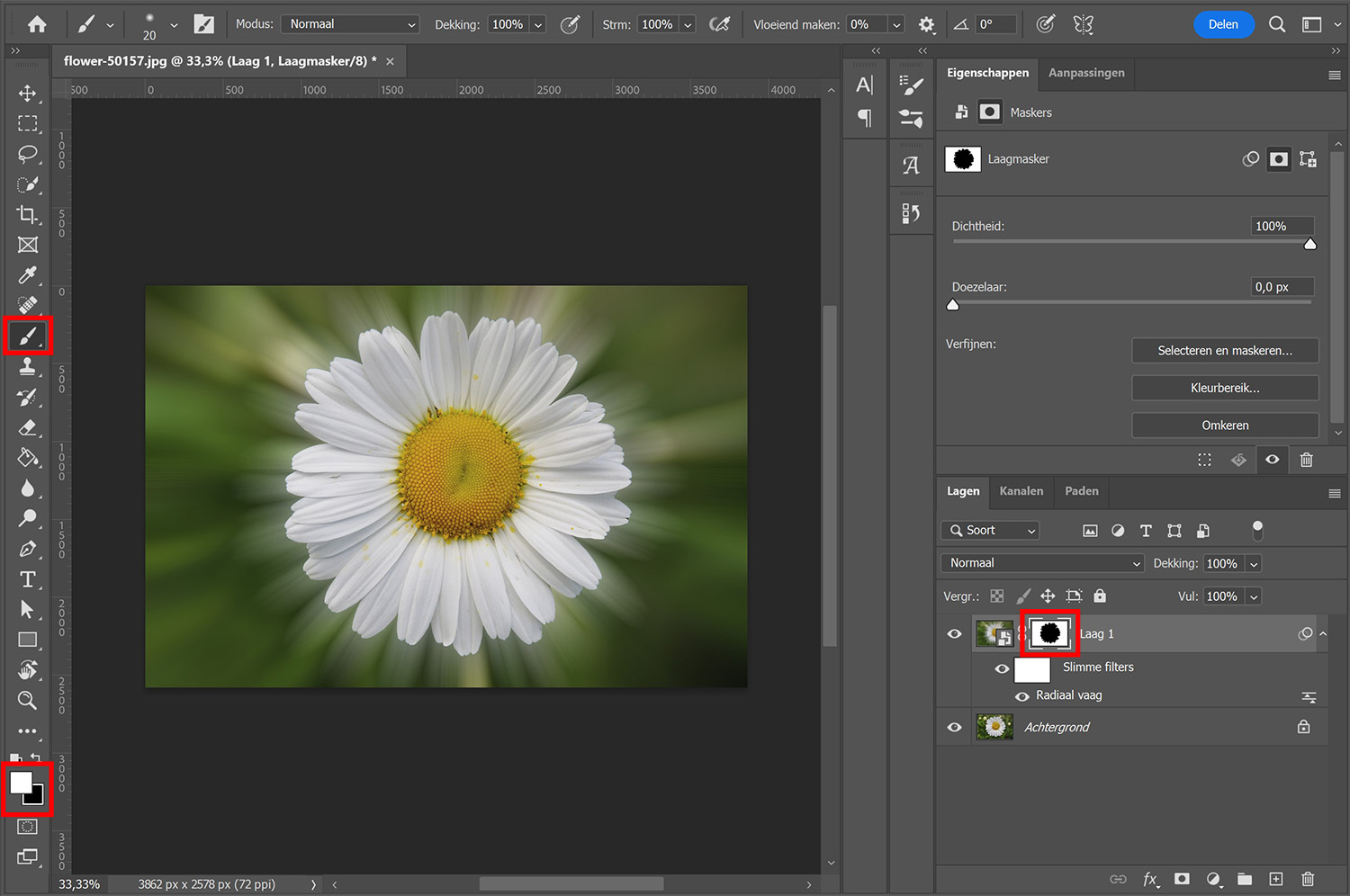 Achtergrond vervagen (radiaal vaag filter) | Adobe Photoshop