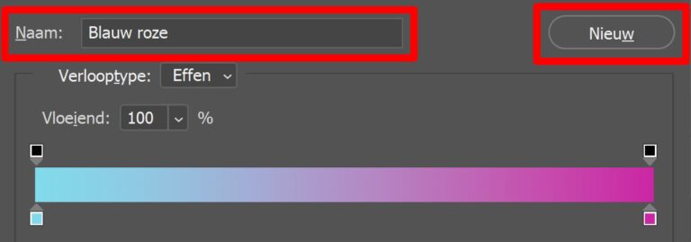 Tekst met verloop en omgekeerd gekleurde omlijning in Photoshop maken