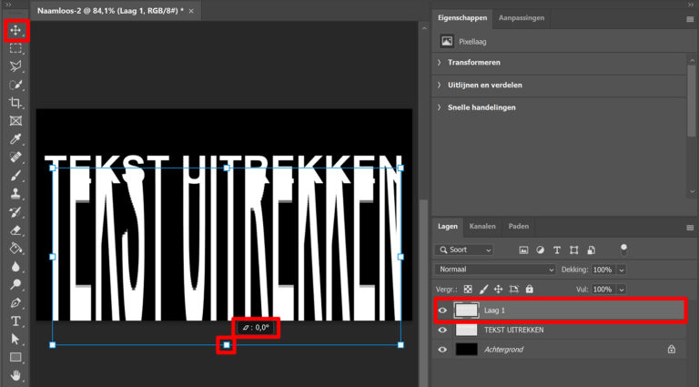 Vervaagde uitgerekte tekst in Photoshop - Edit with Kim
