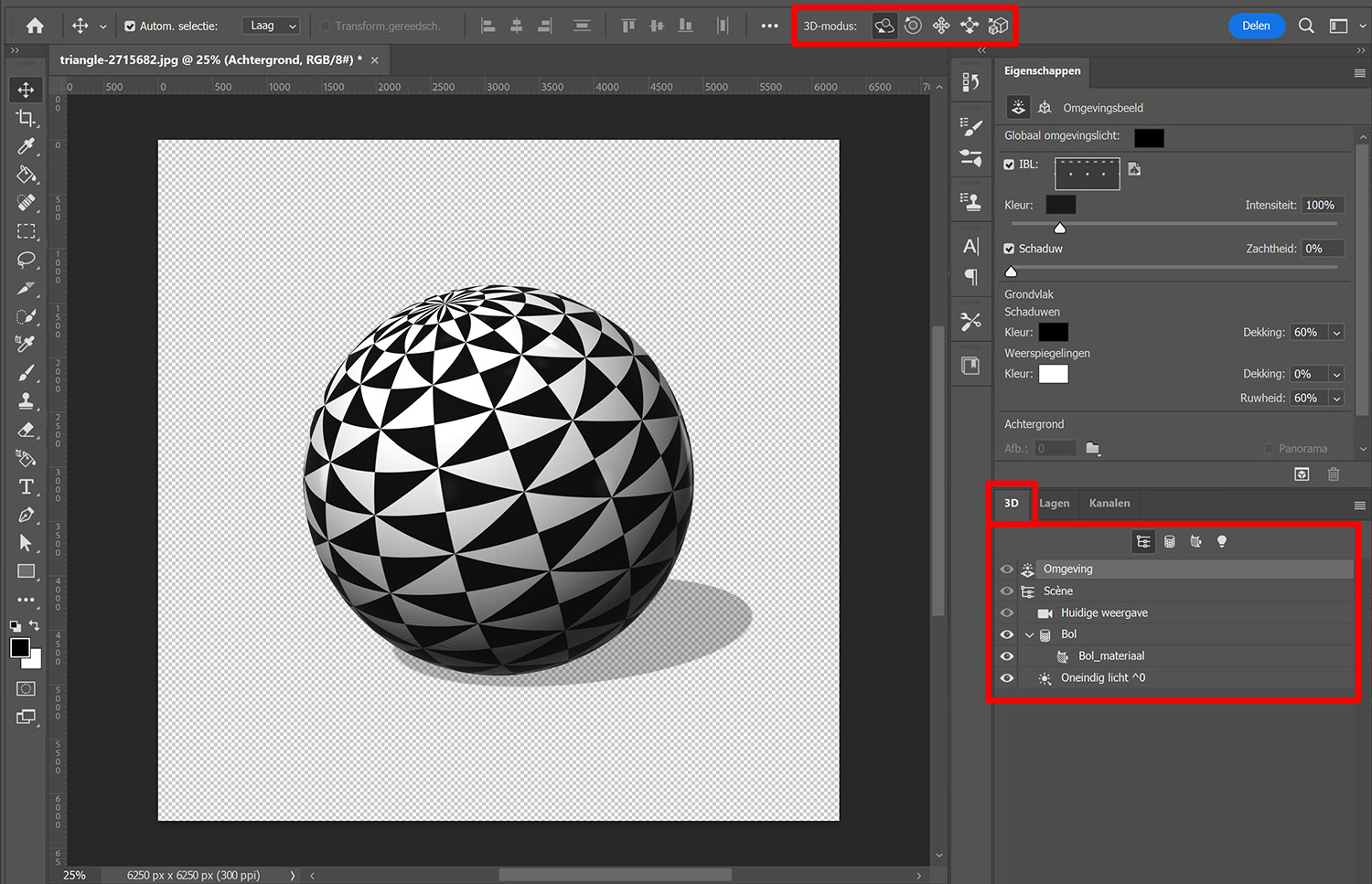 2D afbeelding naar 3D bol in Photoshop - Edit with Kim