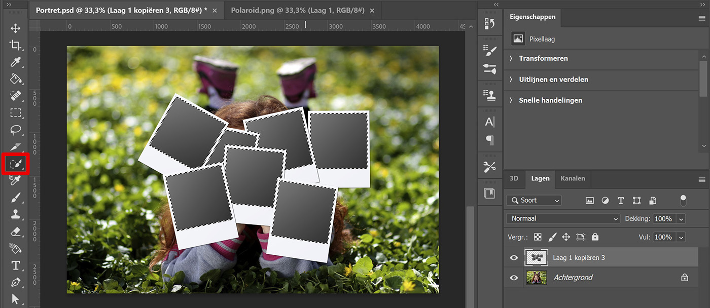 Polaroid collage maken in Photoshop - Edit with Kim