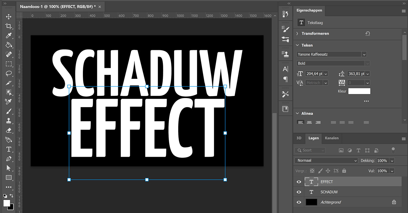 Tekst schaduw maken in Adobe Photoshop - Edit with Kim