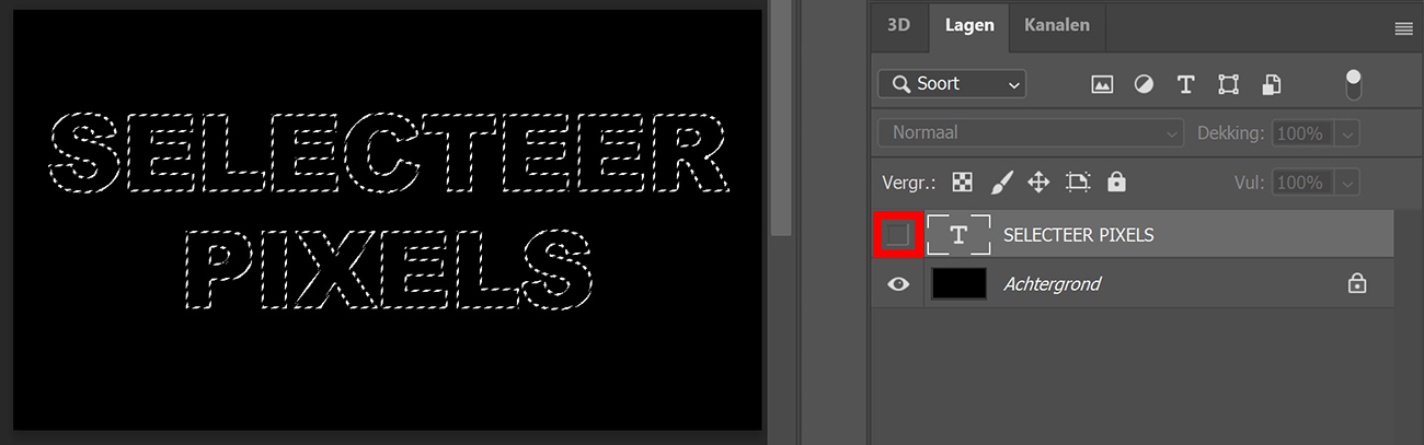 Selecteer pixels uit laag in Photoshop - Edit with Kim