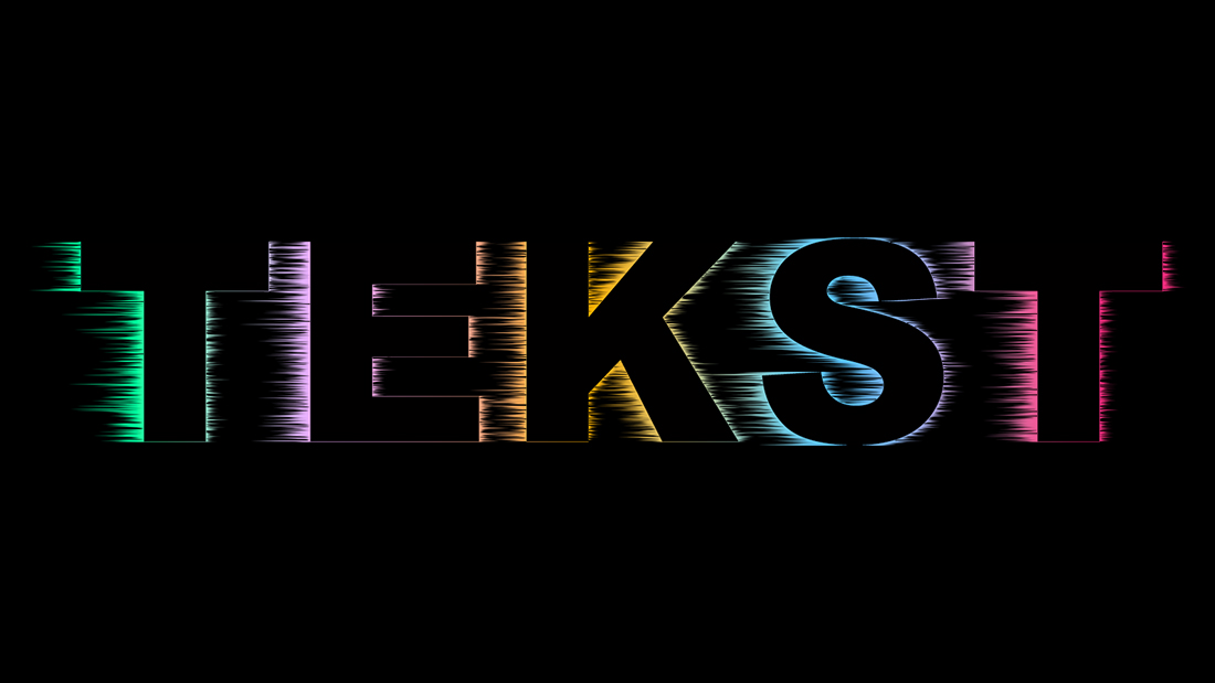 Tekst omlijning met verloop en wind effect in Photoshop