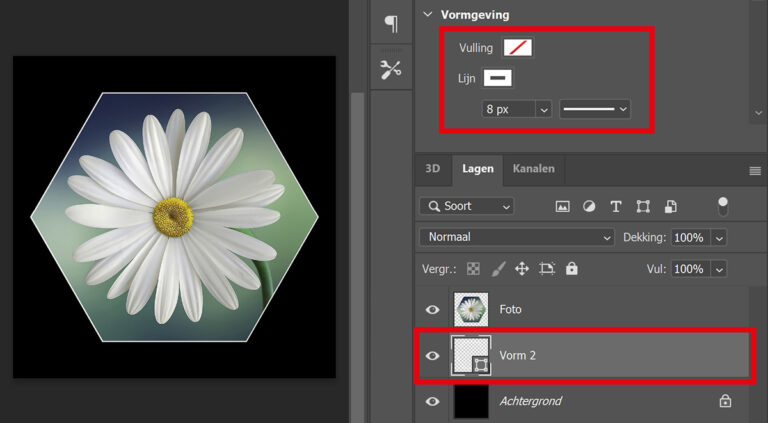 Foto in vorm met omlijning in Photoshop - Edit with Kim