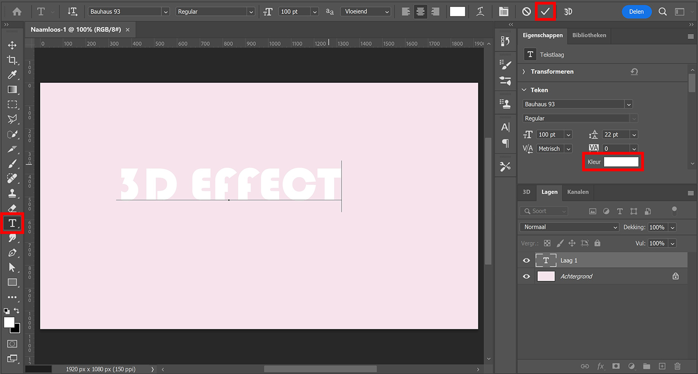 3D tekst effect met omlijning in Photoshop - Edit with Kim