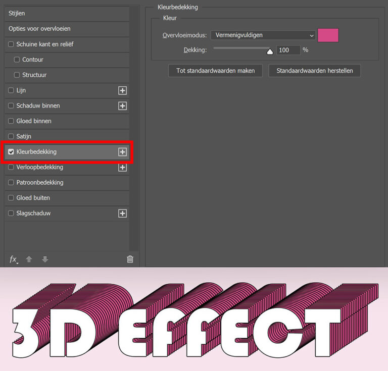 3D tekst effect met omlijning in Photoshop - Edit with Kim