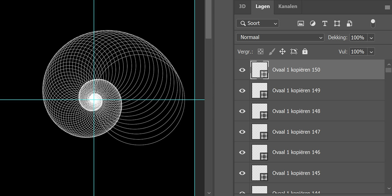 Maak een schelp met cirkels in Photoshop - Edit with Kim