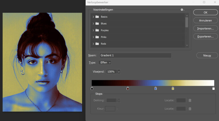 Portret kleuren met verloop in Photoshop - Edit with Kim