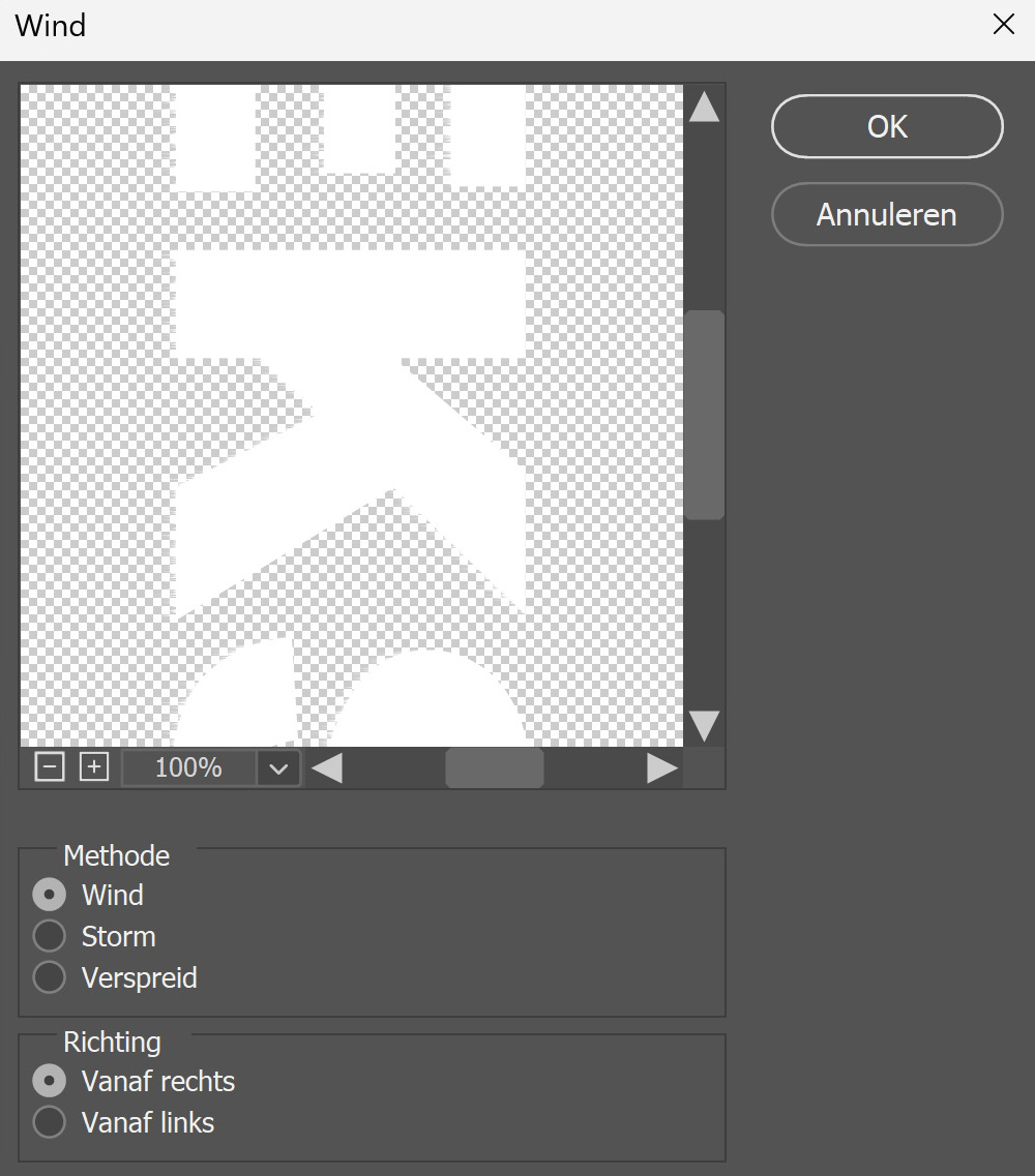 Tekst effect met wind filter in Photoshop - Edit with Kim